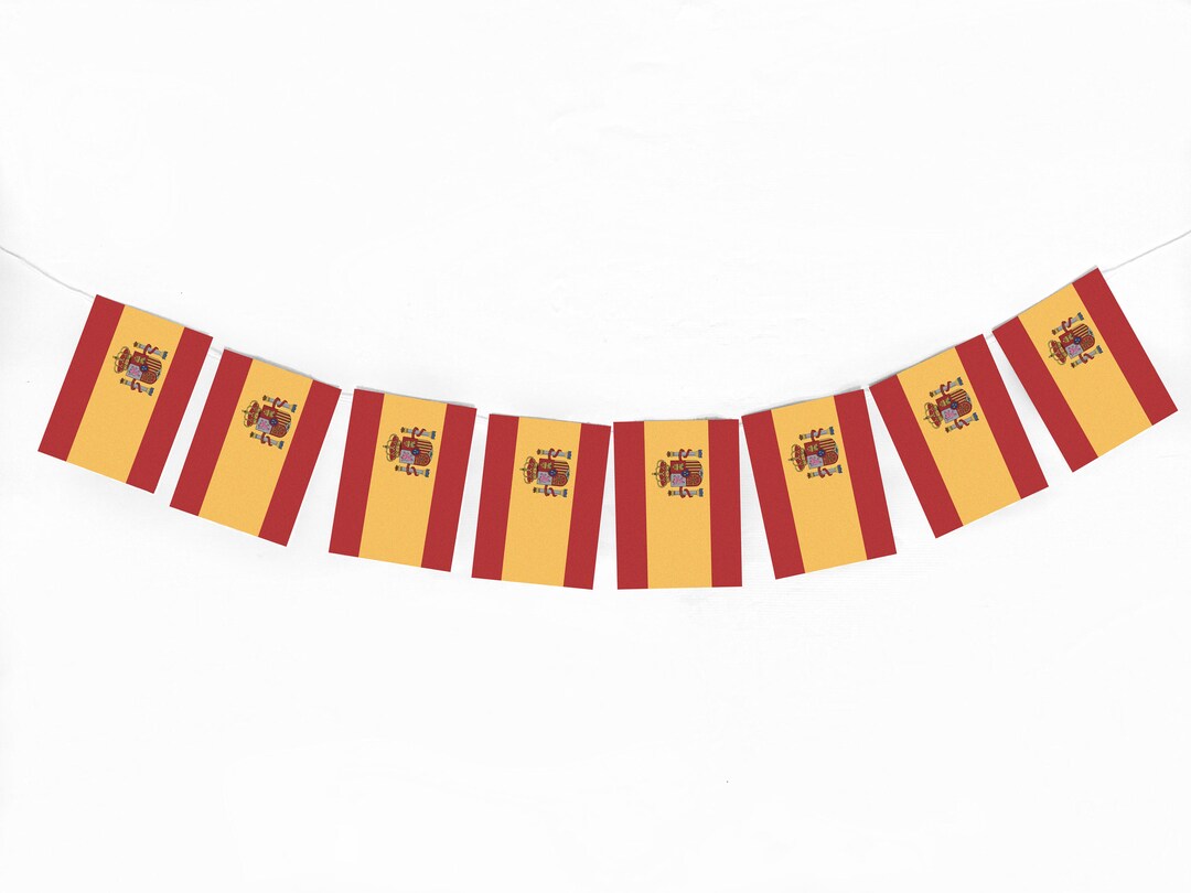 Spain Flag Banner Spanish Flag Banner Team Spain Garland - Etsy