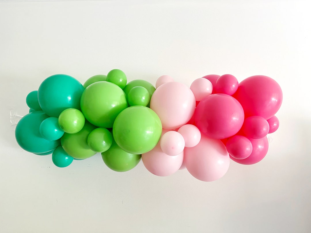 Pink and Green Balloons | Pink and Green Balloons Garland, Summer Party ...