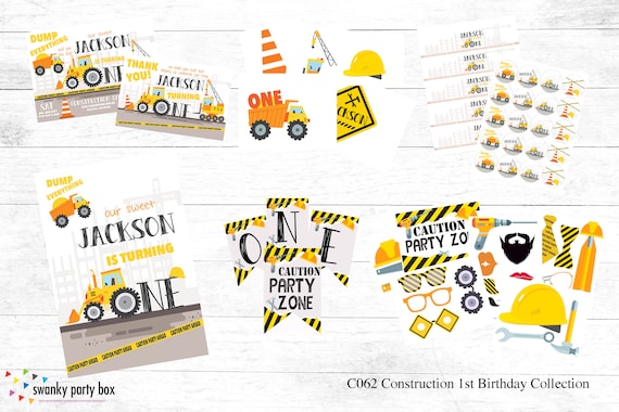 Digital Construction Birthday Printable Kit Construction | Etsy