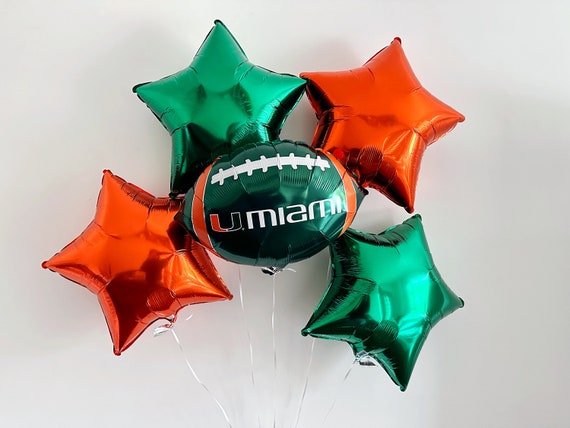 Miami Football Decorations, Graduation Balloons, Miami Football Party ...