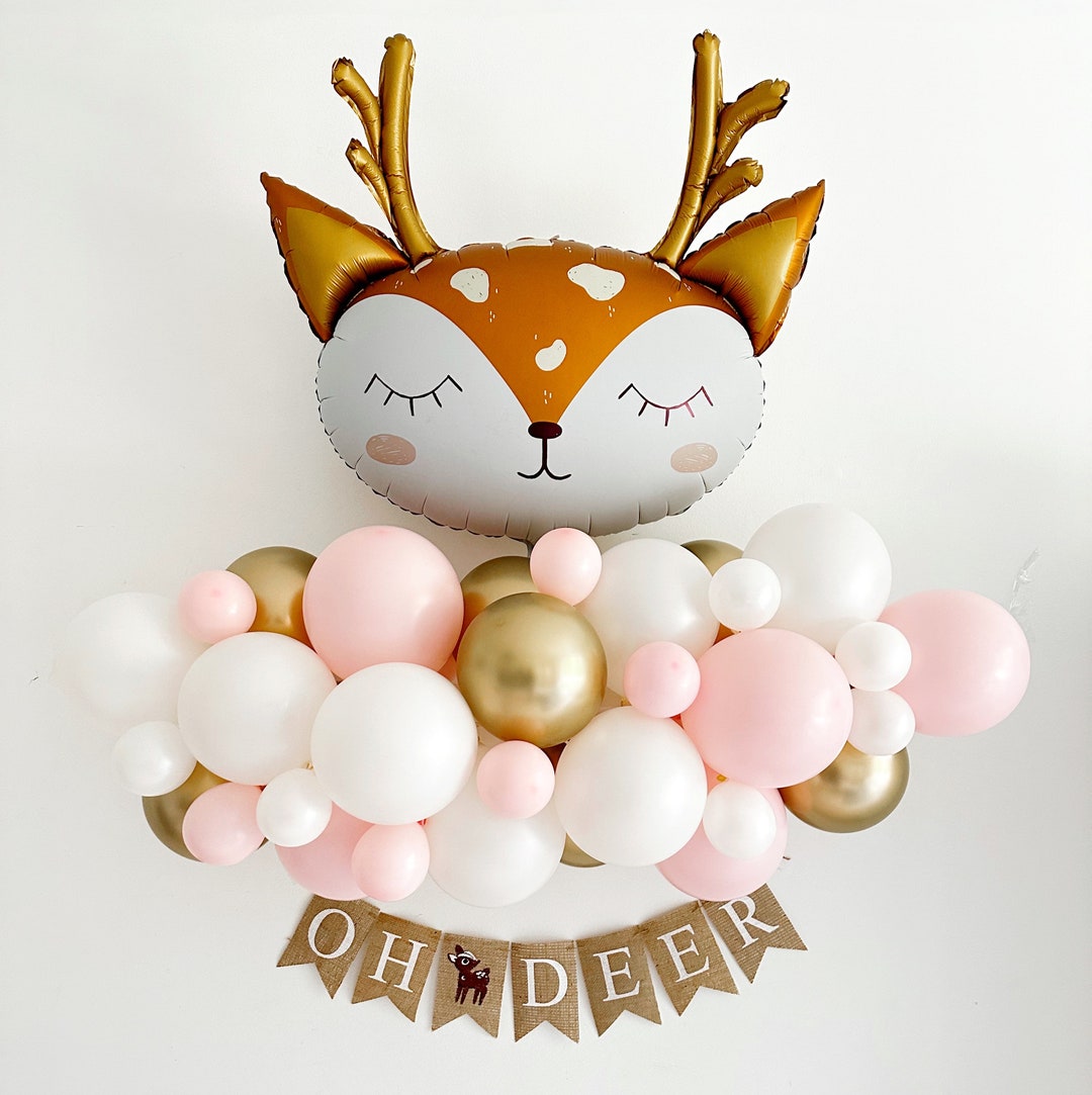Woodland Balloon Garland, Winter Deer Balloons, Holiday Baby Shower ...