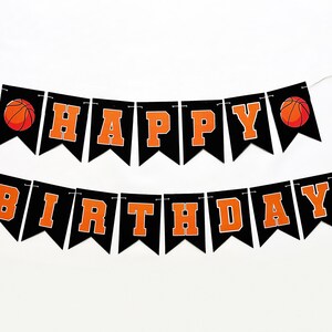 Basketball Birthday Banner | Happy Birthday Banner | Sports Birthday ...