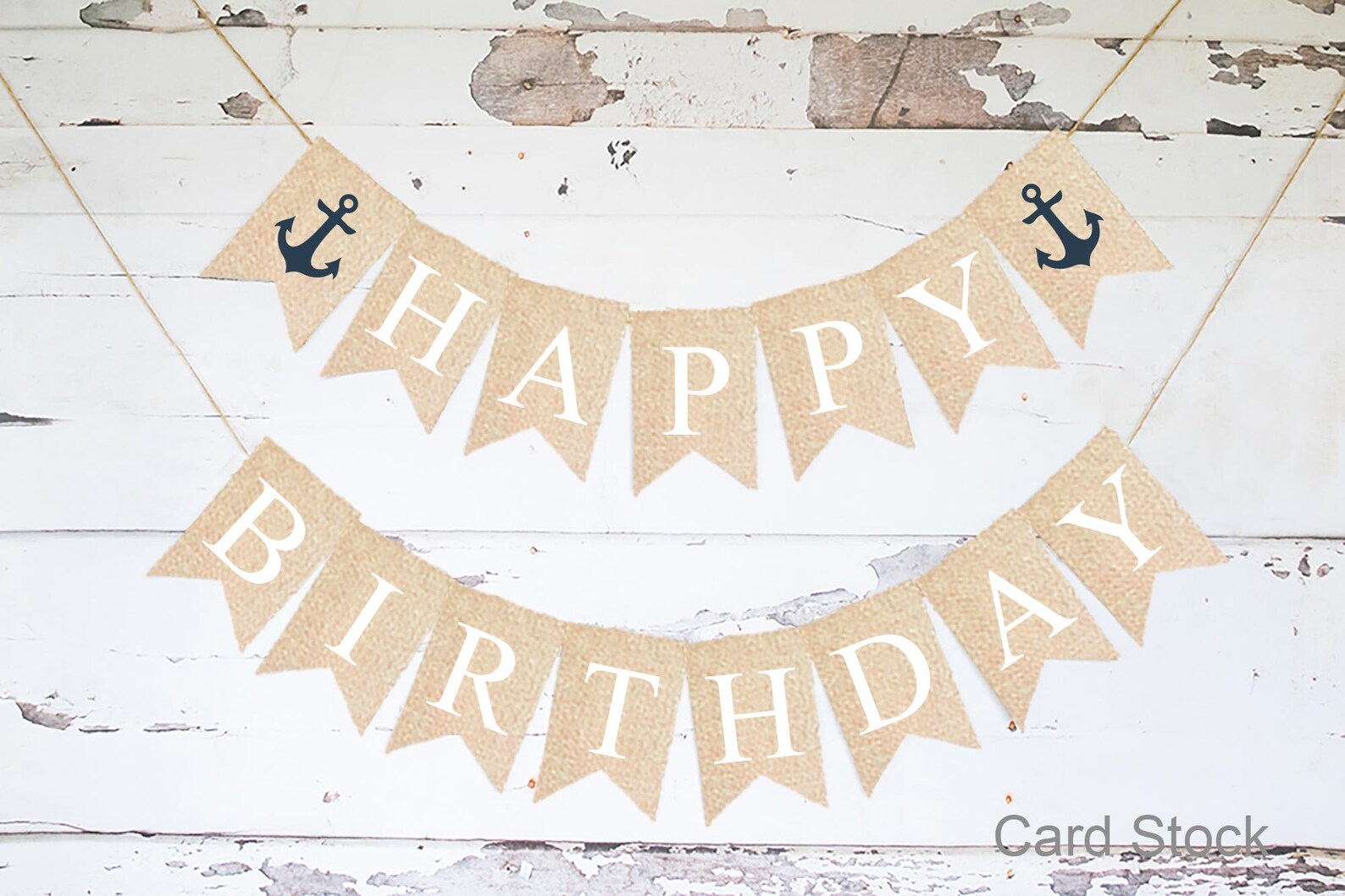 Anchor Happy Birthday Banner Nautical Birthday Party Decor - Etsy