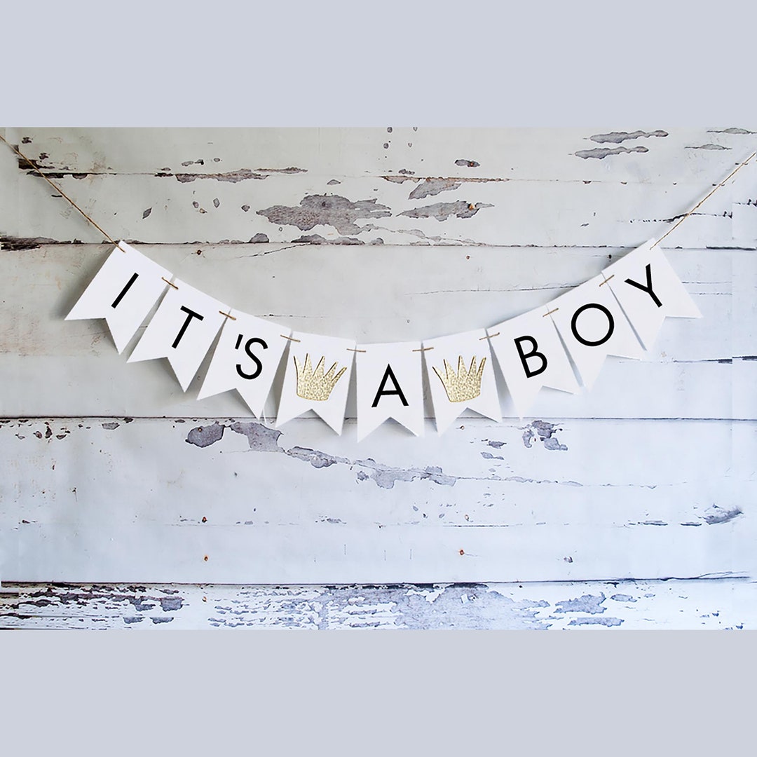 It's A Boy Card Stock Banner, Baby Shower Decorations, It's A Boy ...