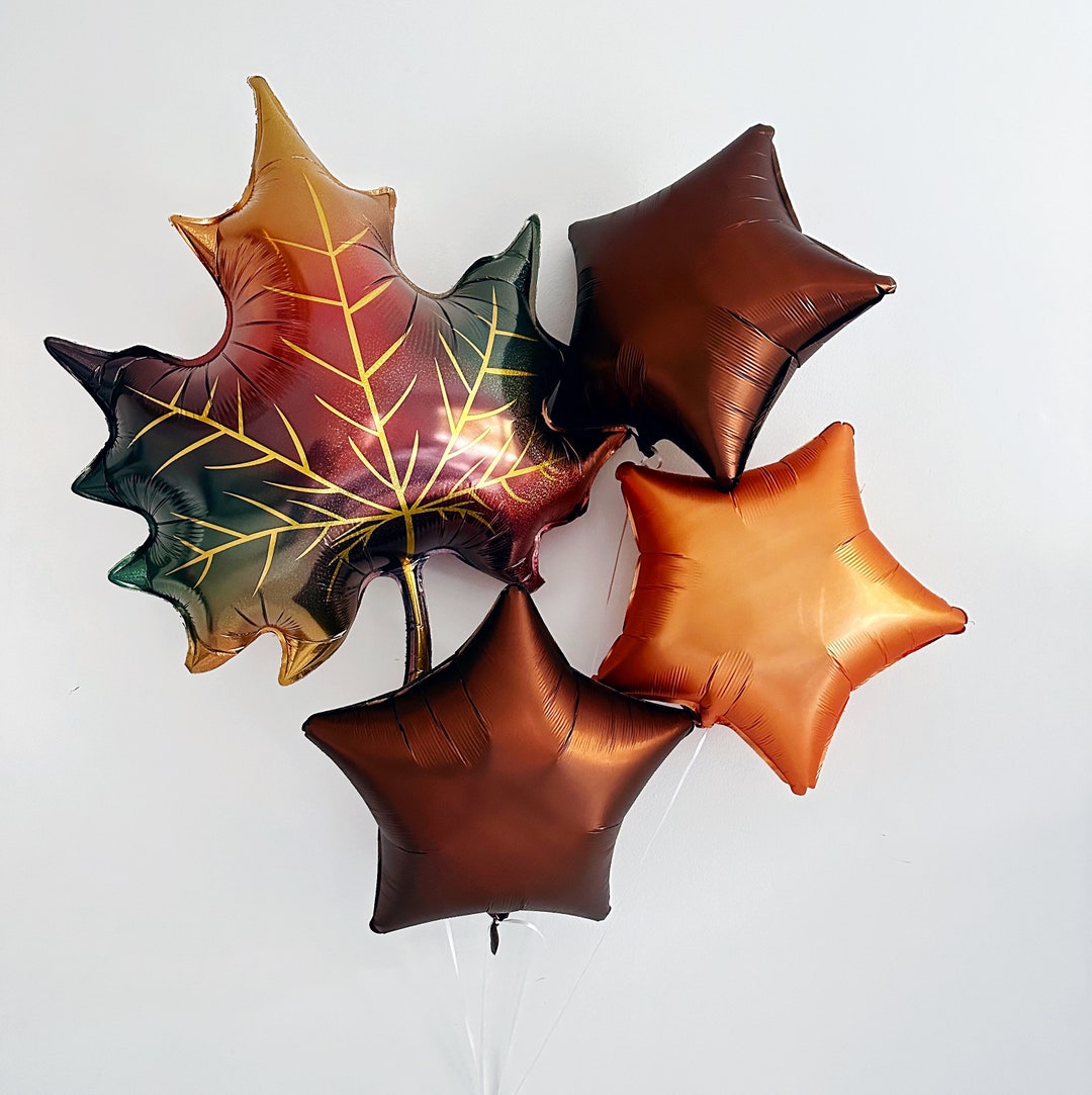 Fall Glitter Leaf Balloon, Autumn Party Decor, Thanksgiving Decoration ...