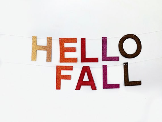 Hello Fall Foil Letter Banner, Fall Decorations, Fall Mantle Decor ...