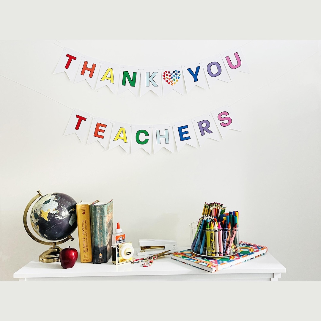 Thank You Teachers Banner, Teacher Appreciation Decorations, Teacher ...