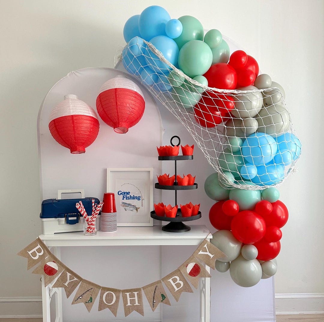 Fishing Baby Shower Bundle | Little Fisherman Party Decorations | Boy ...