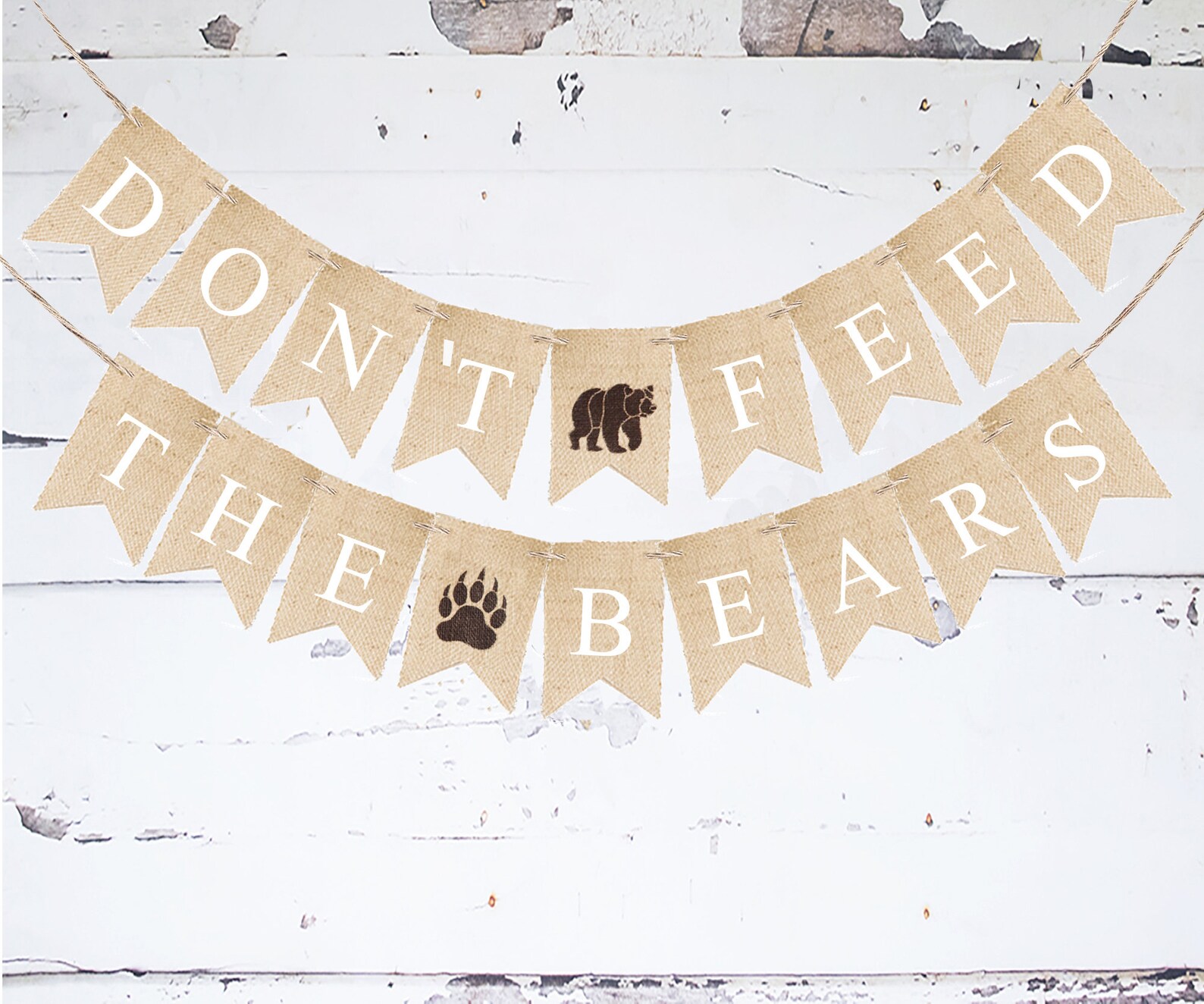 Don't Feed the Bears Burlap Collection, Camping Party Decorations, Camp ...