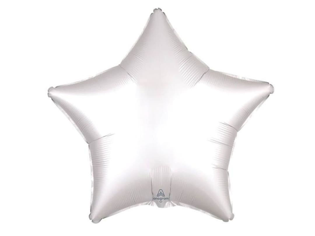 White Satin Star Balloon | Star Shaped Foil Balloon | Neutral Star ...