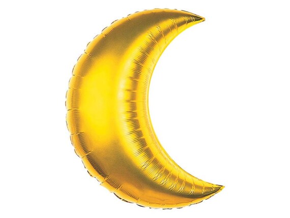 Gold Crescent Balloon | Crescent Moon Decor | Space Party Balloon ...