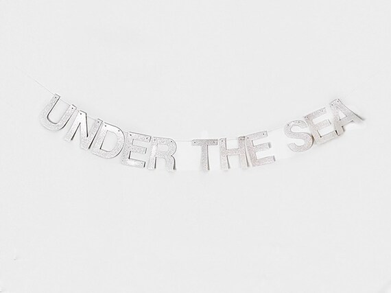 Under The Sea Banner, Silver Glitter Banner, Under the Sea Birthday ...