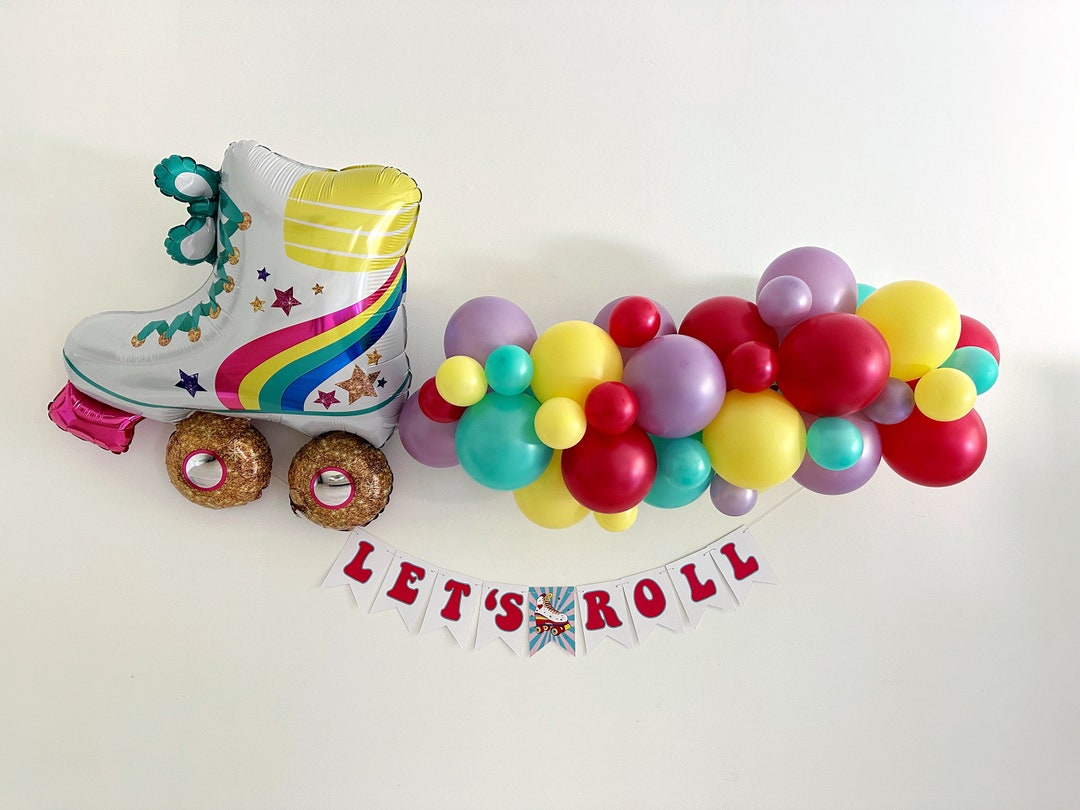 Roller Skate Balloons | Let's Roll Retro Party Kit | Colorful Balloon ...