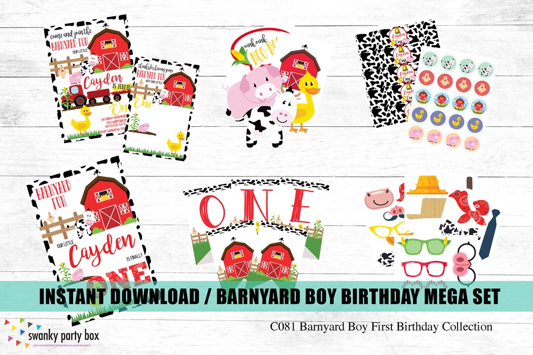 Digital Barnyard Birthday Printable Kit Farm Theme Party - Etsy