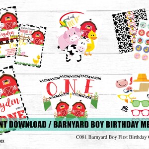 Digital Barnyard Birthday Printable Kit Farm Theme Party - Etsy