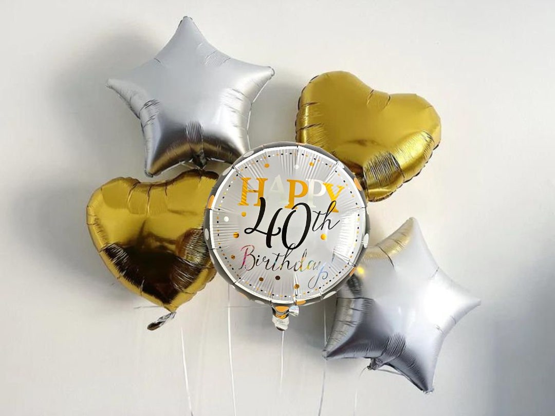40th Birthday Balloons, Happy 40th Birthday Balloon, Birthday Party ...