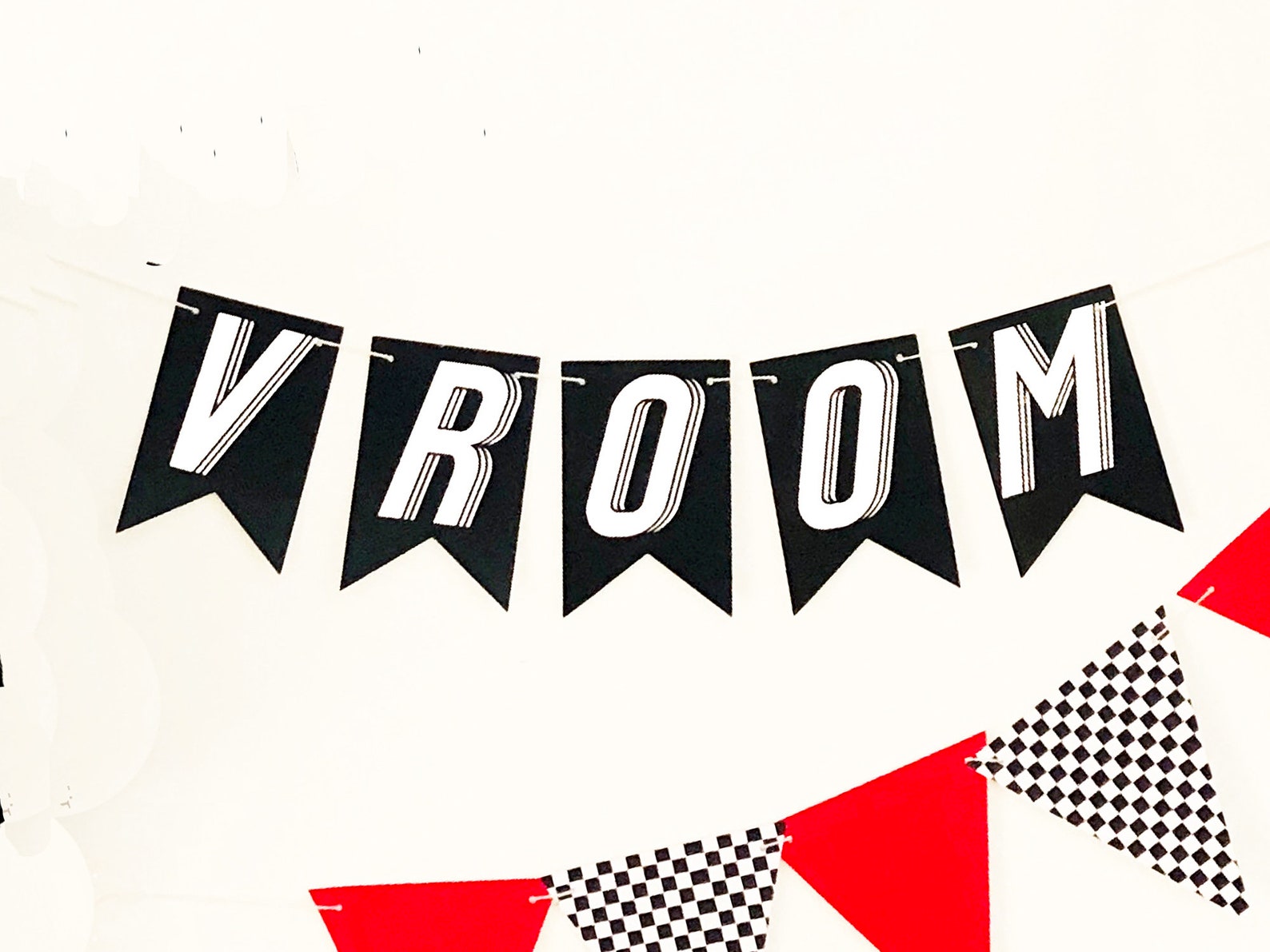 Vroom Card Stock Banner Racing Birthday Party Race Car Party | Etsy