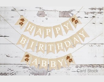 Woodland Happy Birthday Banner Woodland Birthday Party Banne - Etsy