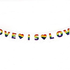 Love is Love Banner Pride Month Banner Happy Pride Banner Rainbow Love ...