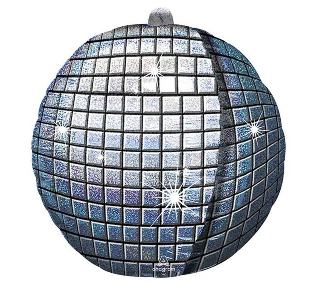 Disco Balloon, Silver Disco Ball Balloon, Disco Ball Ultrashape Balloon ...