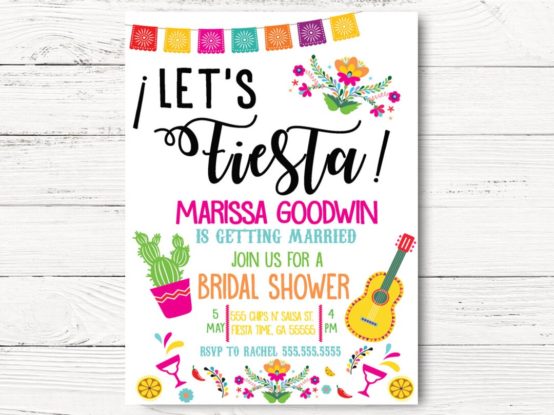 Fiesta Bridal Shower Invitation, Cactus Bridal Shower, Fiesta ...