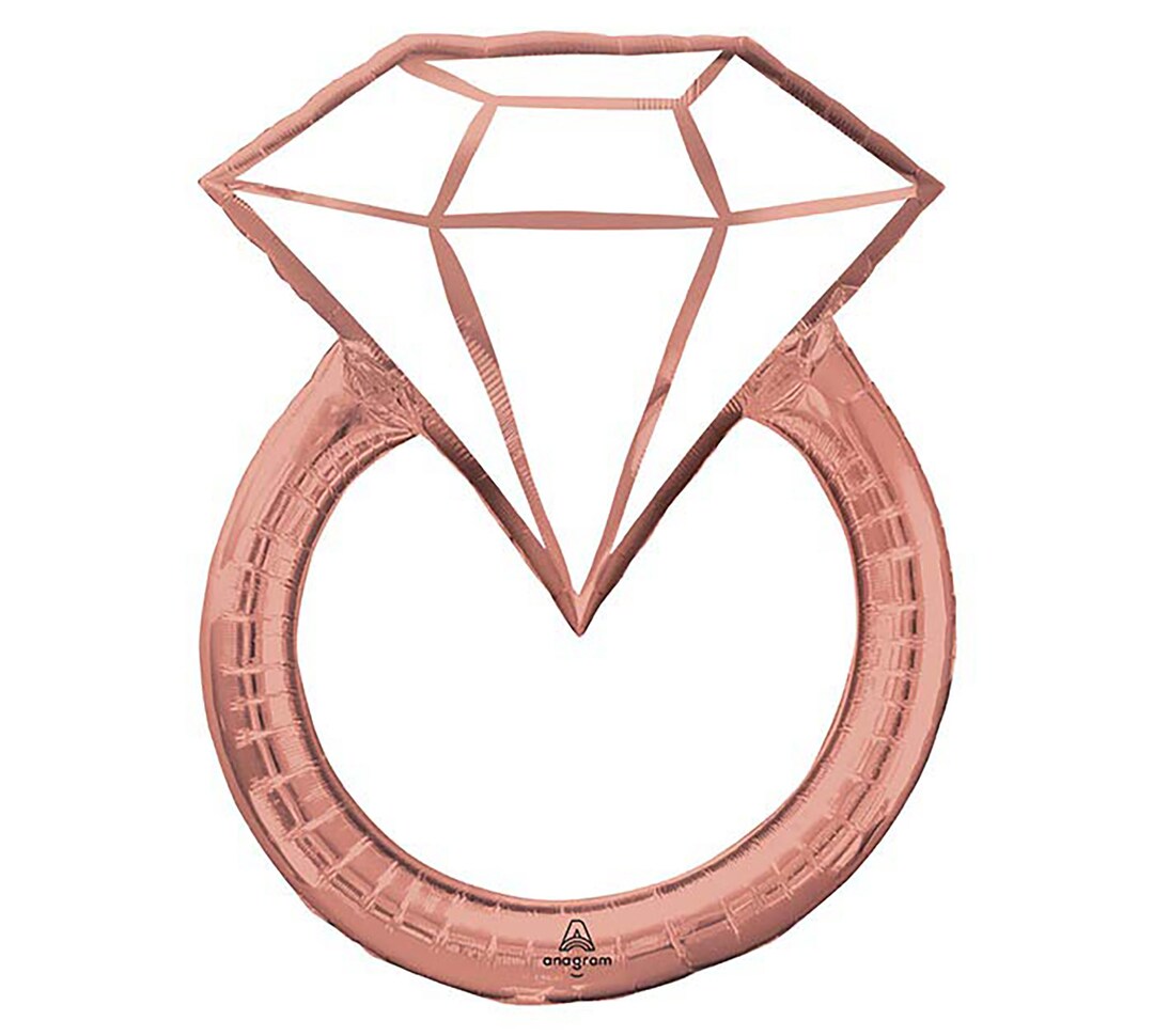 Rose Gold Engagement Ring Balloon, Diamond Ring Balloon, Engagement ...