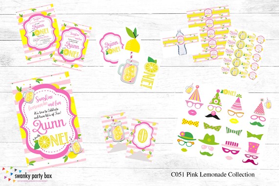 Digital First Birthday Pink Lemonade Printable Kit, Lemonade Party ...