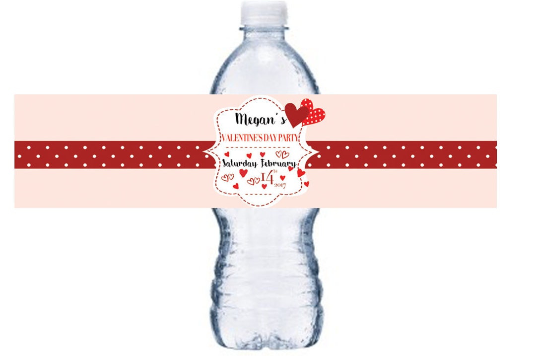 Waterproof Valentine's Day Water Bottle Labels - Etsy