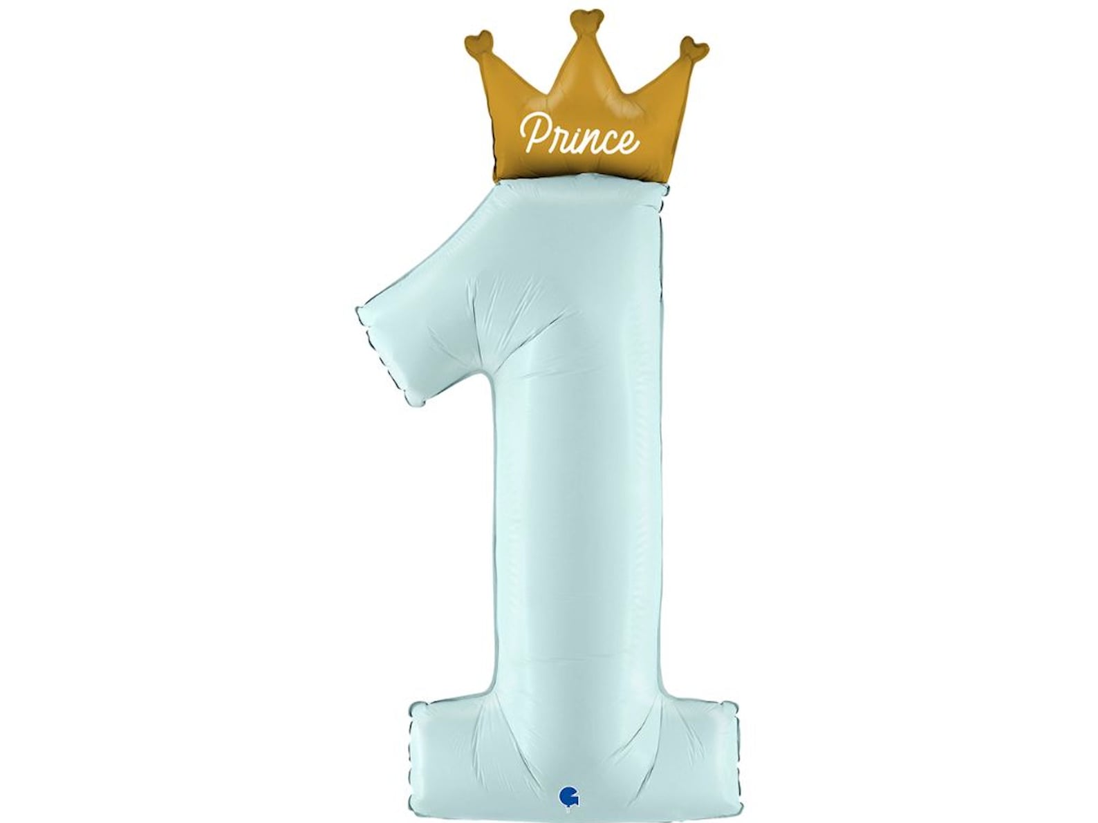 Prince 1st Birthday Party | Pastel Blue, White, Gold Balloon Garland ...