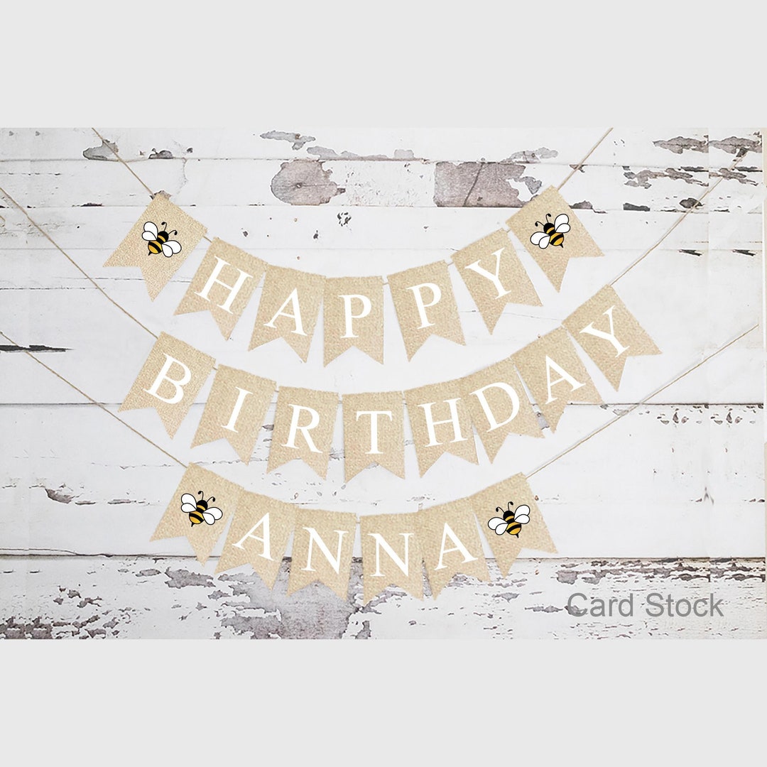 Personalized Happy Birthday Bumblebee Banner, Card Stock Banner, Busy ...