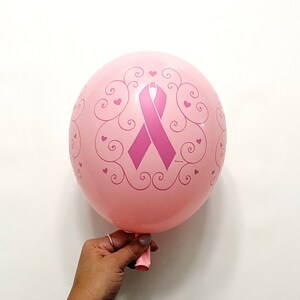 Breast Cancer Awareness Latex Balloon | Pink Ribbon Balloon | Breast ...