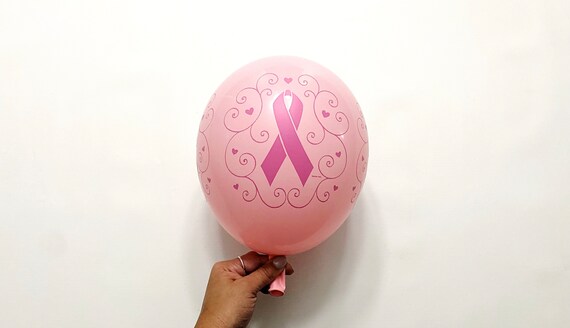 Breast Cancer Awareness Latex Balloon | Pink Ribbon Balloon | Breast ...