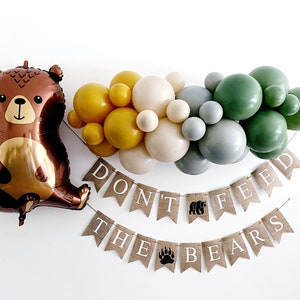 Don't Feed the Bears Burlap Collection, Camping Party Decorations, Camp ...