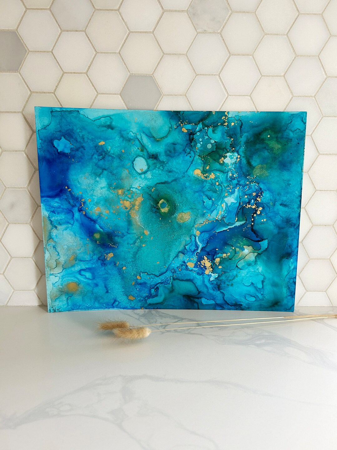 Blue Sea, Original Alcohol Ink Art, Alcohol Ink Art, Modern Art ...