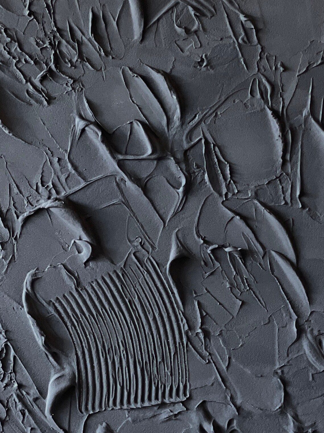 Black Texture Wall Art, 3D Textured Art, 16x20 Canvas Abstract Painting ...