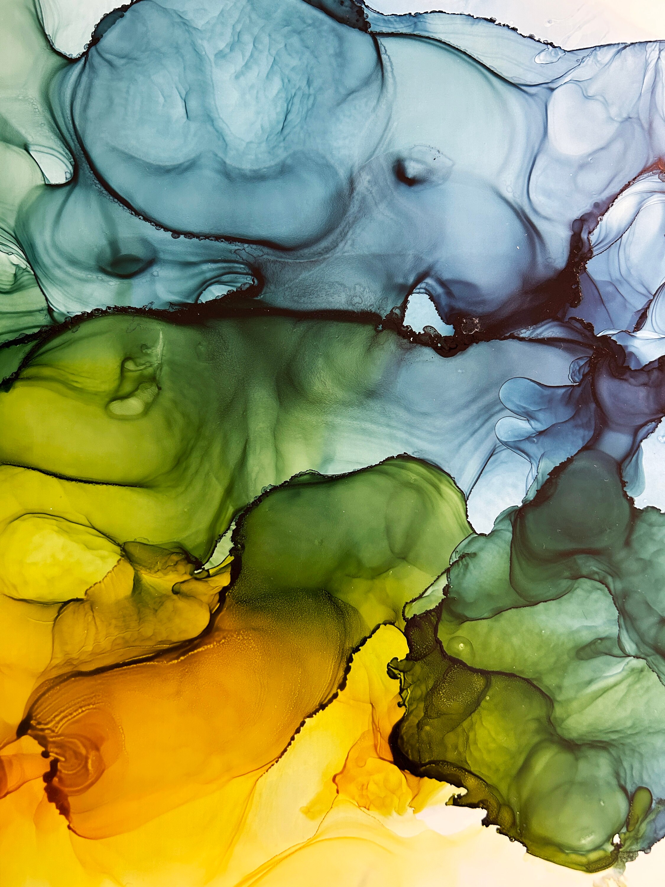 Sunrise, Original Alcohol Ink Art, Alcohol Ink Art, Modern, Abstract ...