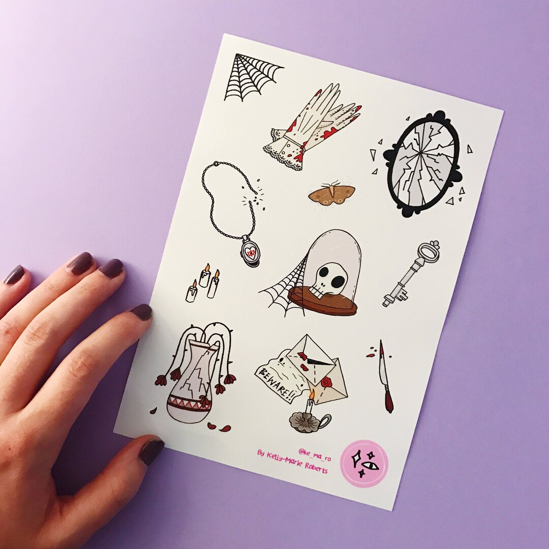 Mystery A5 Sticker Sheet - Murder - Ghosts - Haunted - Spooky - Vinyl ...