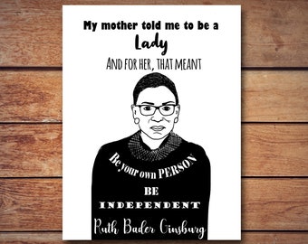Sheroes Collection: Ruth Bader Ginsburg, Notorious RBG 8x10 Art Print ...
