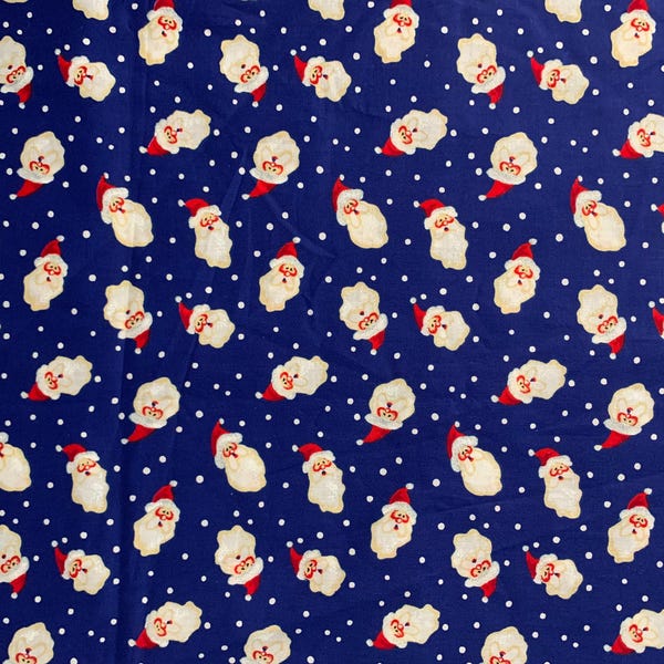 Vintage Santa Fabric - Etsy