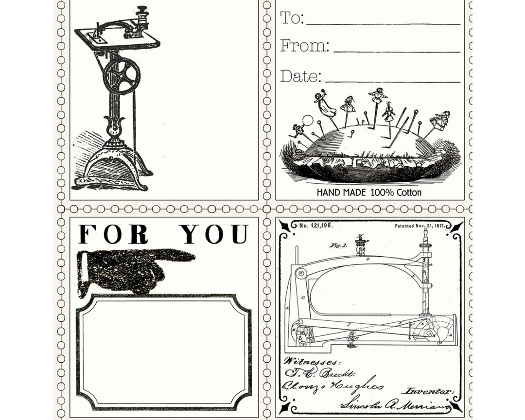 Quilt Labels Black and White Fabric Panel, Riley Blake Fabric Panels ...