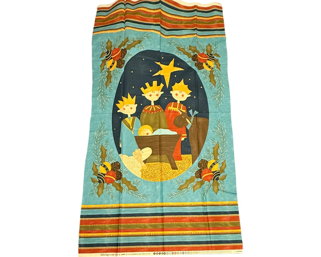 Christmas Nativity Scene Fabric Quilt Panel by Moda, Adoring Fabric ...