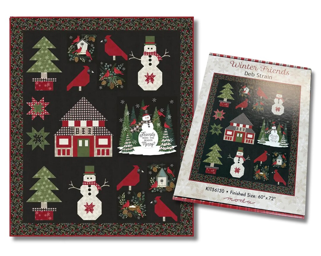 Winter Friends Snowman Quilt Kit by Moda: 60" X 72" Cotton Fabric - Etsy
