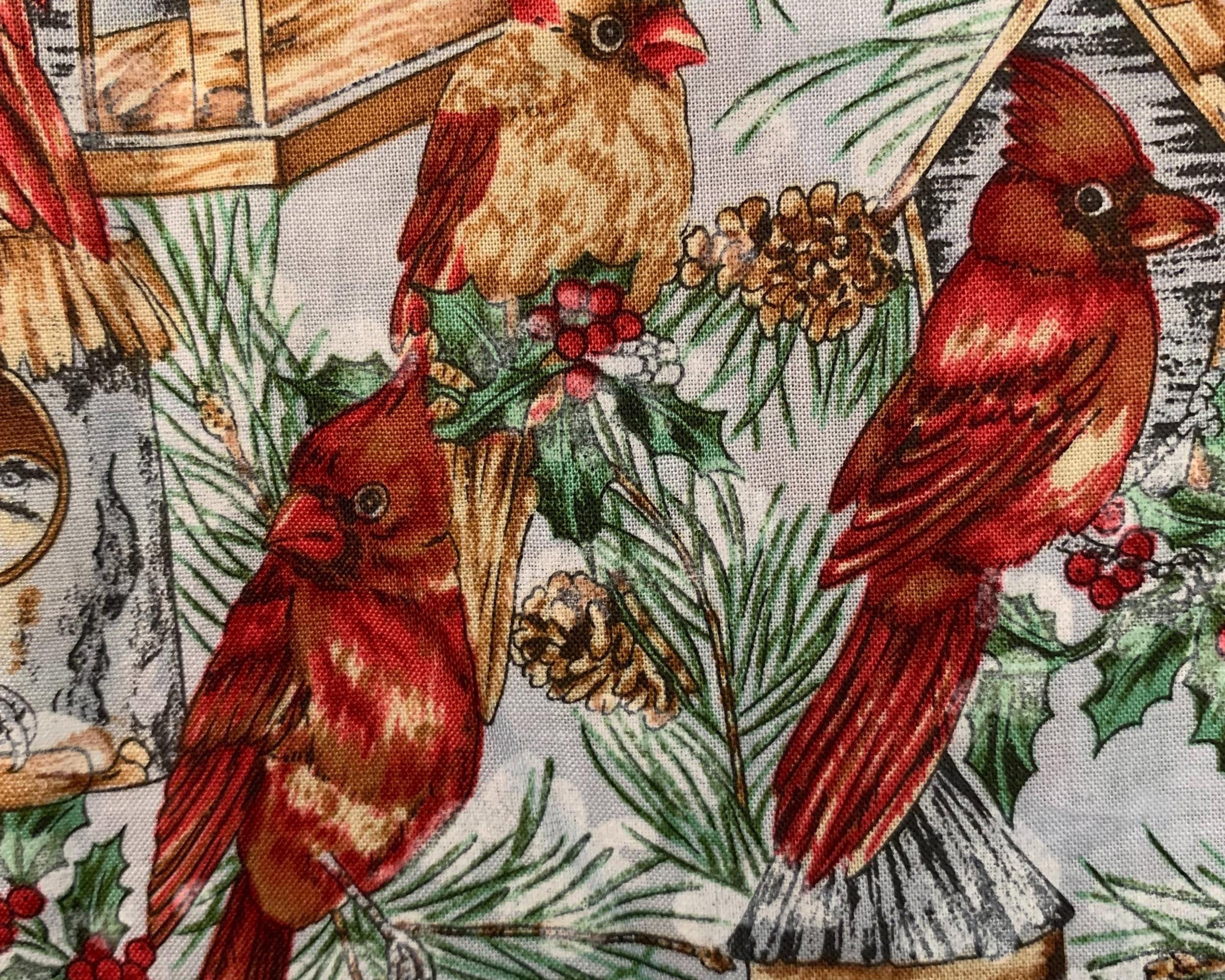Red Cardinal Quilt Fabric, Tropical Trading Fabrics, Quilting Fabric ...