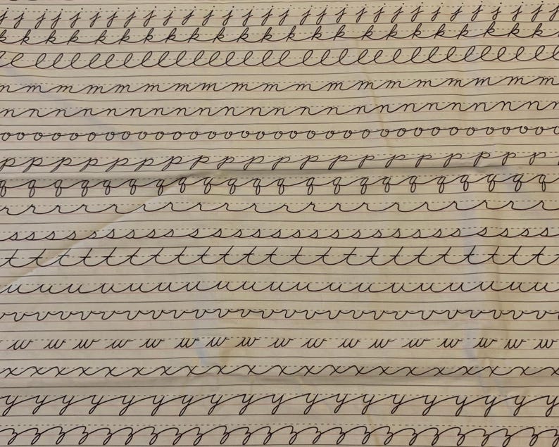 Cursive Fabric by Moda, Quilt Fabric, Fabric by the Yard, Mrs Nelsons ...