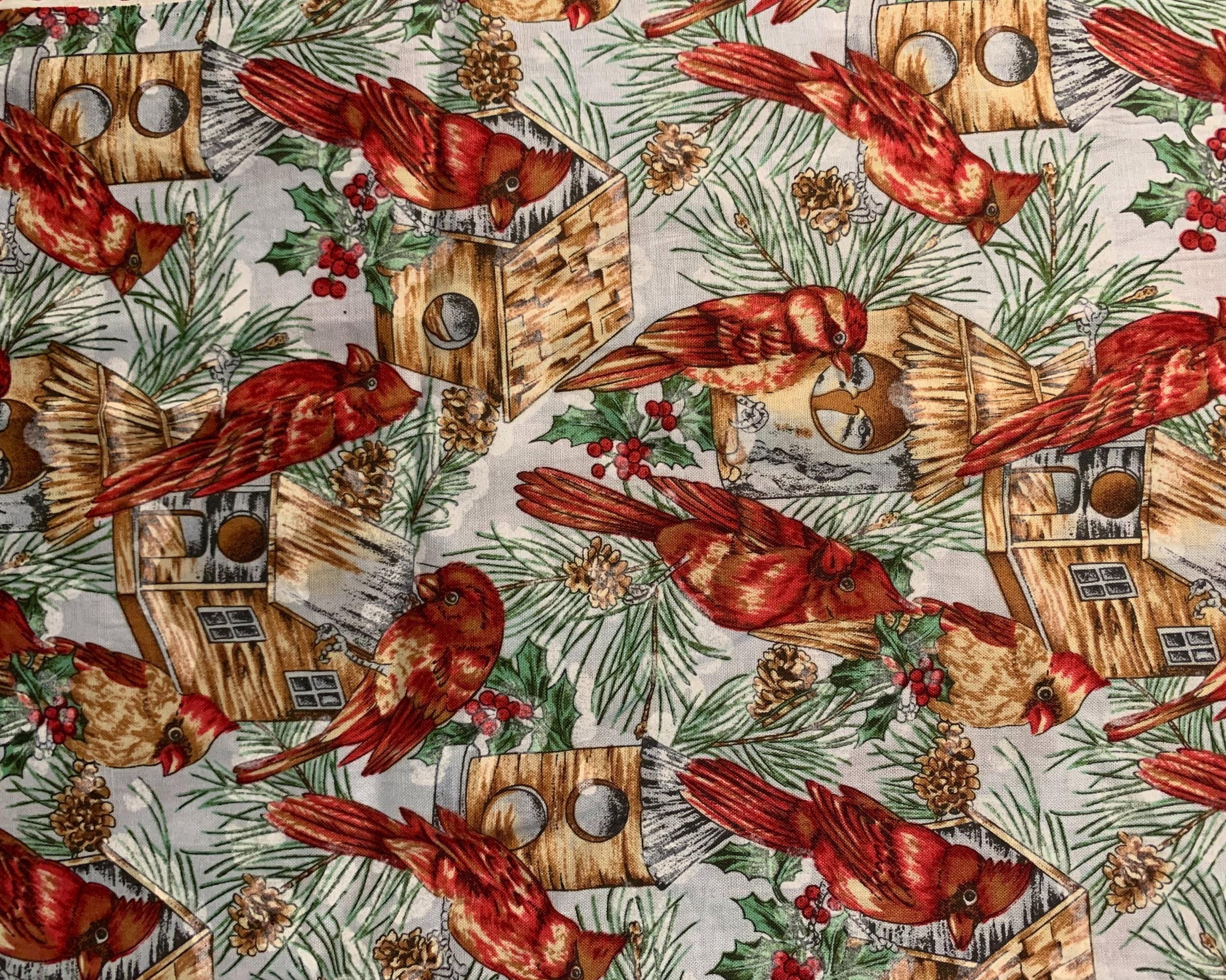 Red Cardinal Quilt Fabric, Tropical Trading Fabrics, Quilting Fabric ...