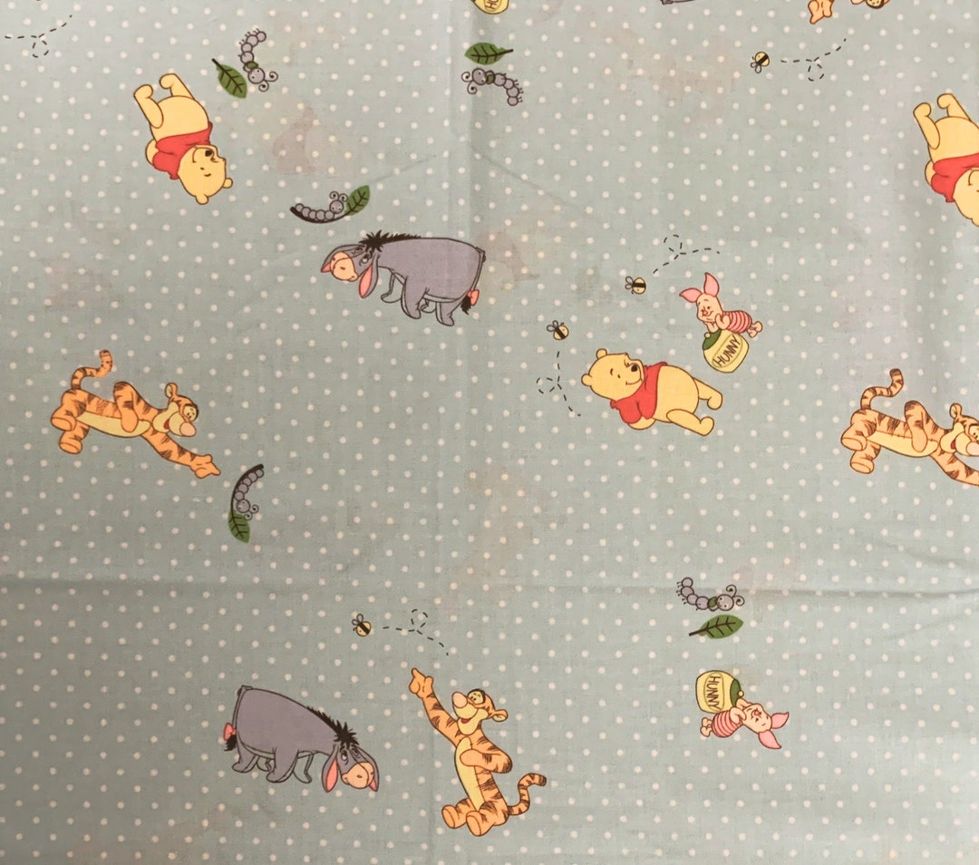 Disney Winnie the Pooh Fabric, Vintage Pooh Fabric, Caterpillar and ...