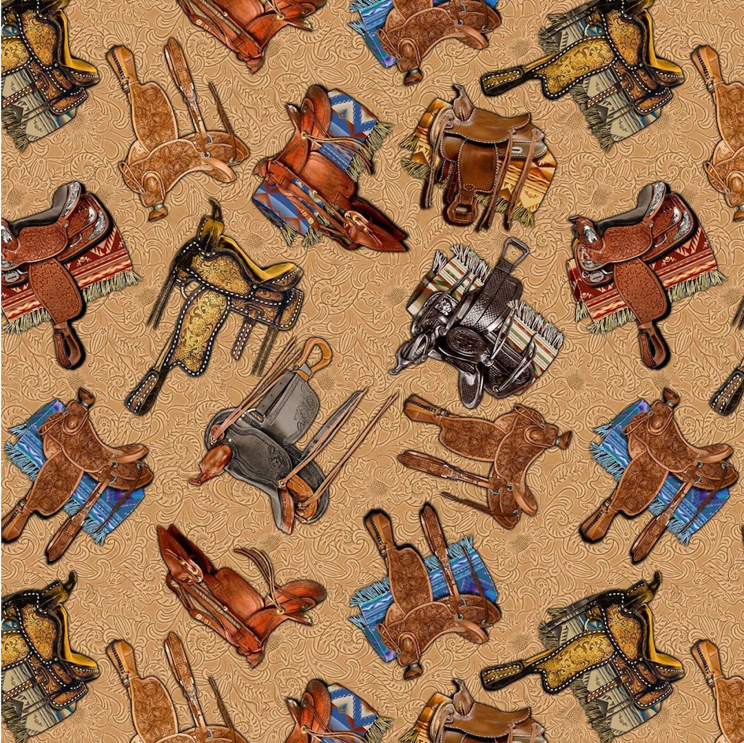 Big Sky Country Fabric, Saddled, Michael Miller Fabric by the Yard ...