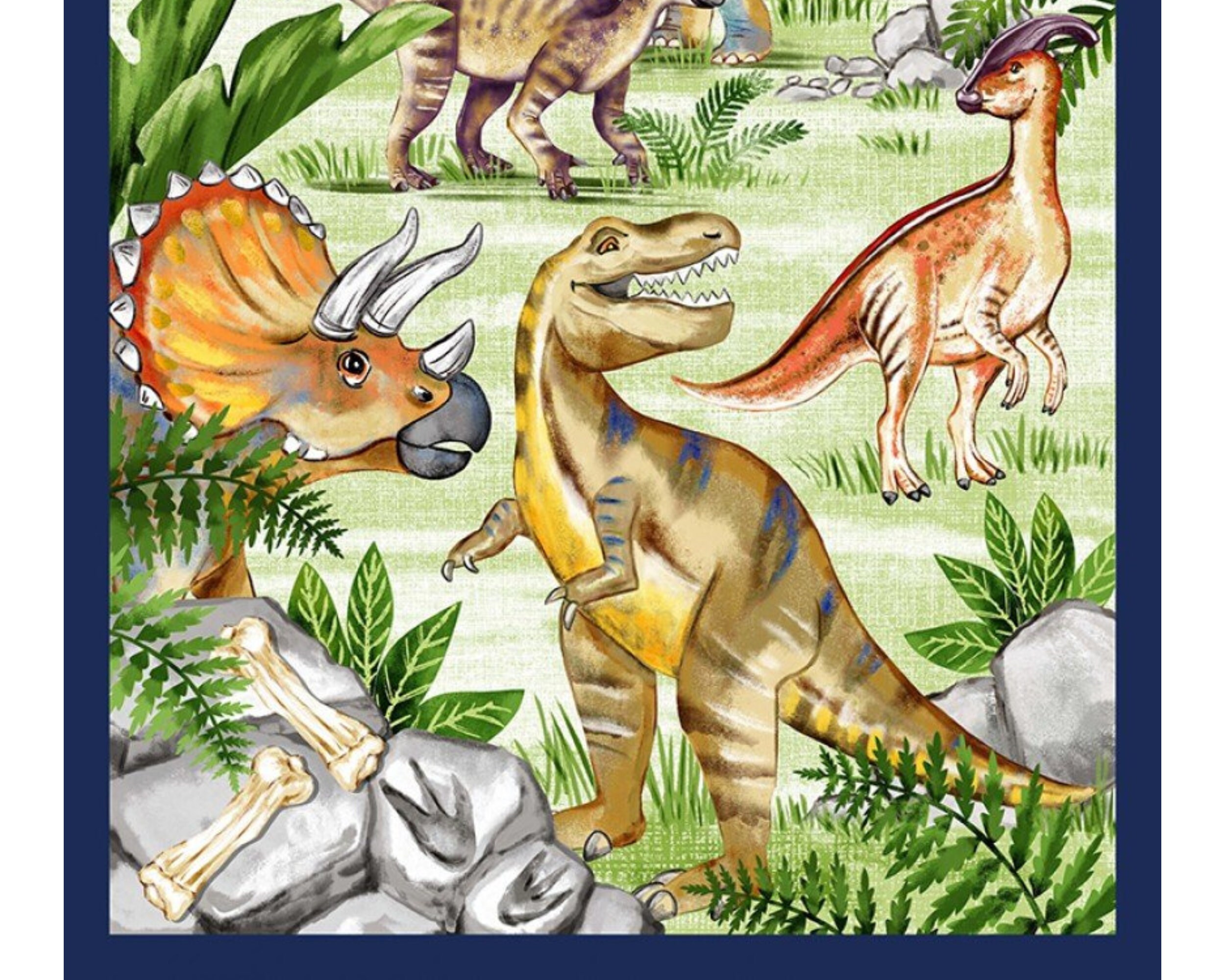 Dinosaur Fabric Panel, Dino World, Dinomighty, Michael Miller Panels ...