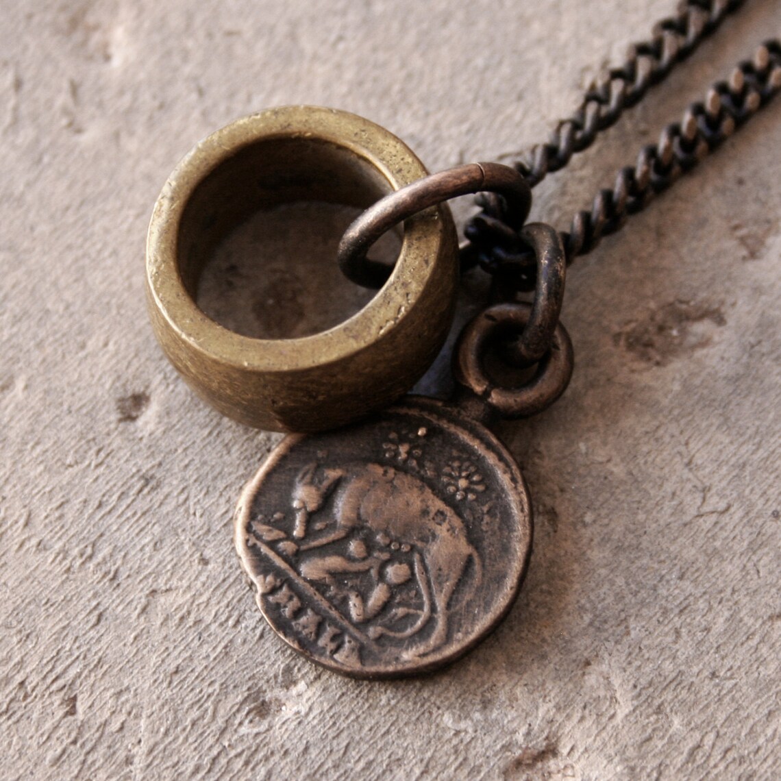 Roman Solid Bronze Coin Necklace With Romulus and Remus & - Etsy