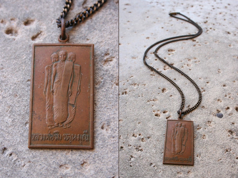 Private Collection: Solid Bronze Three Monk Necklace Dog Tag Style - Etsy